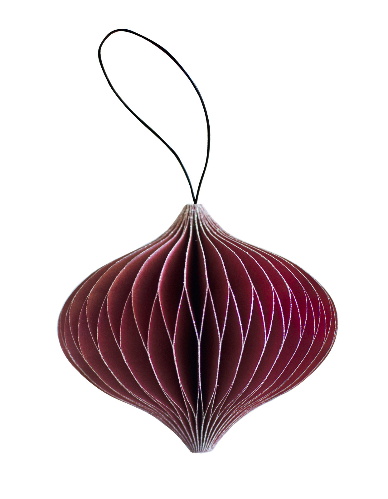 Classic Red Paper Ornament w Glitter - Nordic Rooms