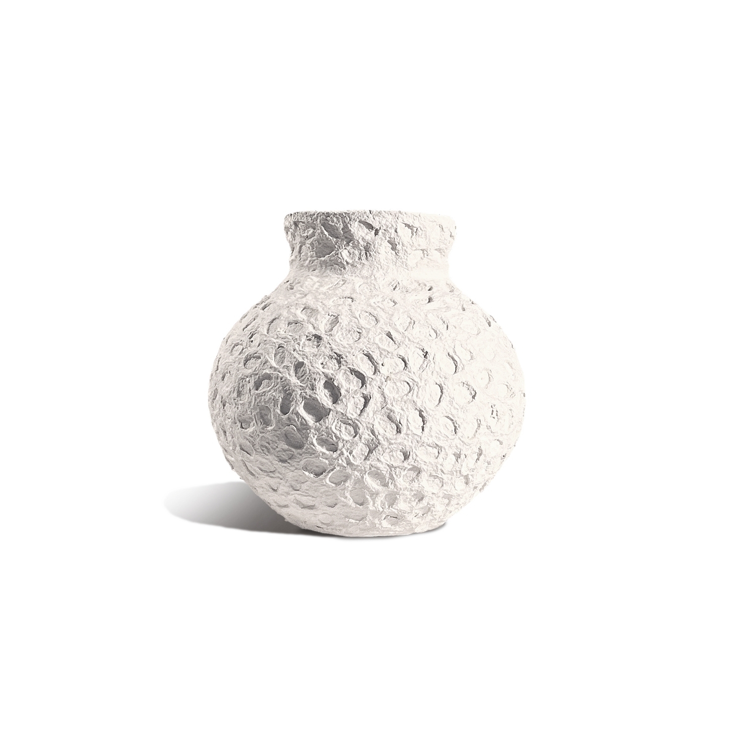 Cotton Stone Vase Round Leaf 18cm - Matteurs